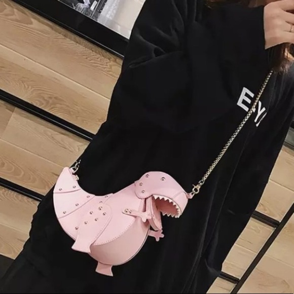 Bags | Leather Pink Dinosaur Bag | Poshmark